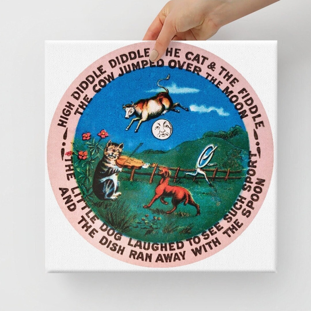 Hey Diddle Diddle Print | Victorian Era Nursery Rhyme | High Diddle ...