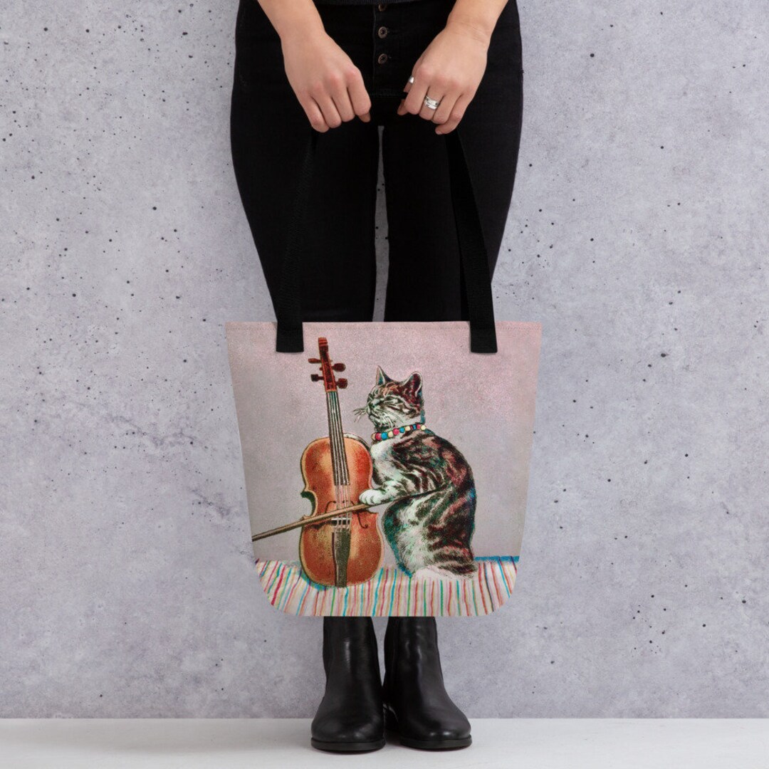 Victorian Era Cat Tote Bag | Comical Cats and Dogs Design | Cute Cat ...