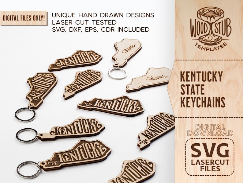 Kentucky SVG, Kentucky Keychain SVG, Kentucky Glowforge SVG, Kentucky ...