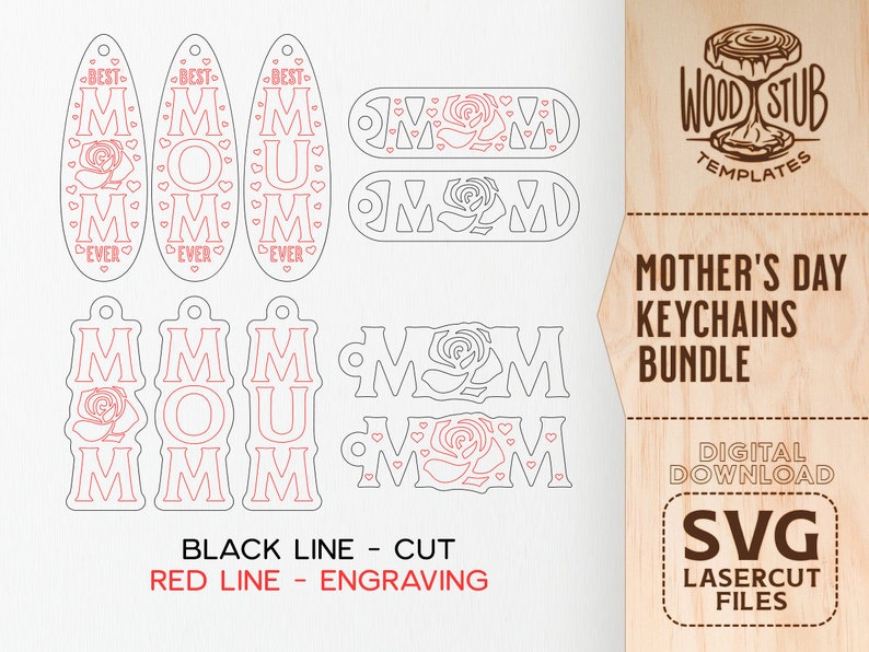 Mothers Day SVG Mom SVG Mom Keychain SVG Keychain Svg - Etsy