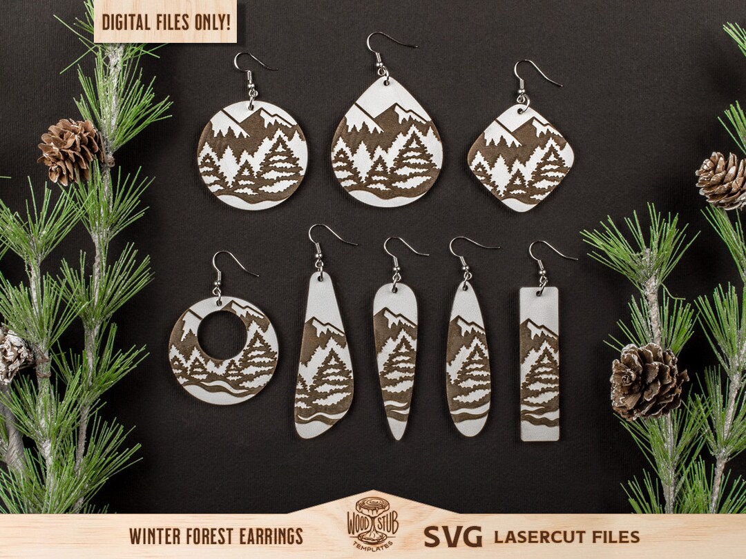 Winter Earrings Svg, Outdoor Earrings Svg, Christmas Earrings Svg ...
