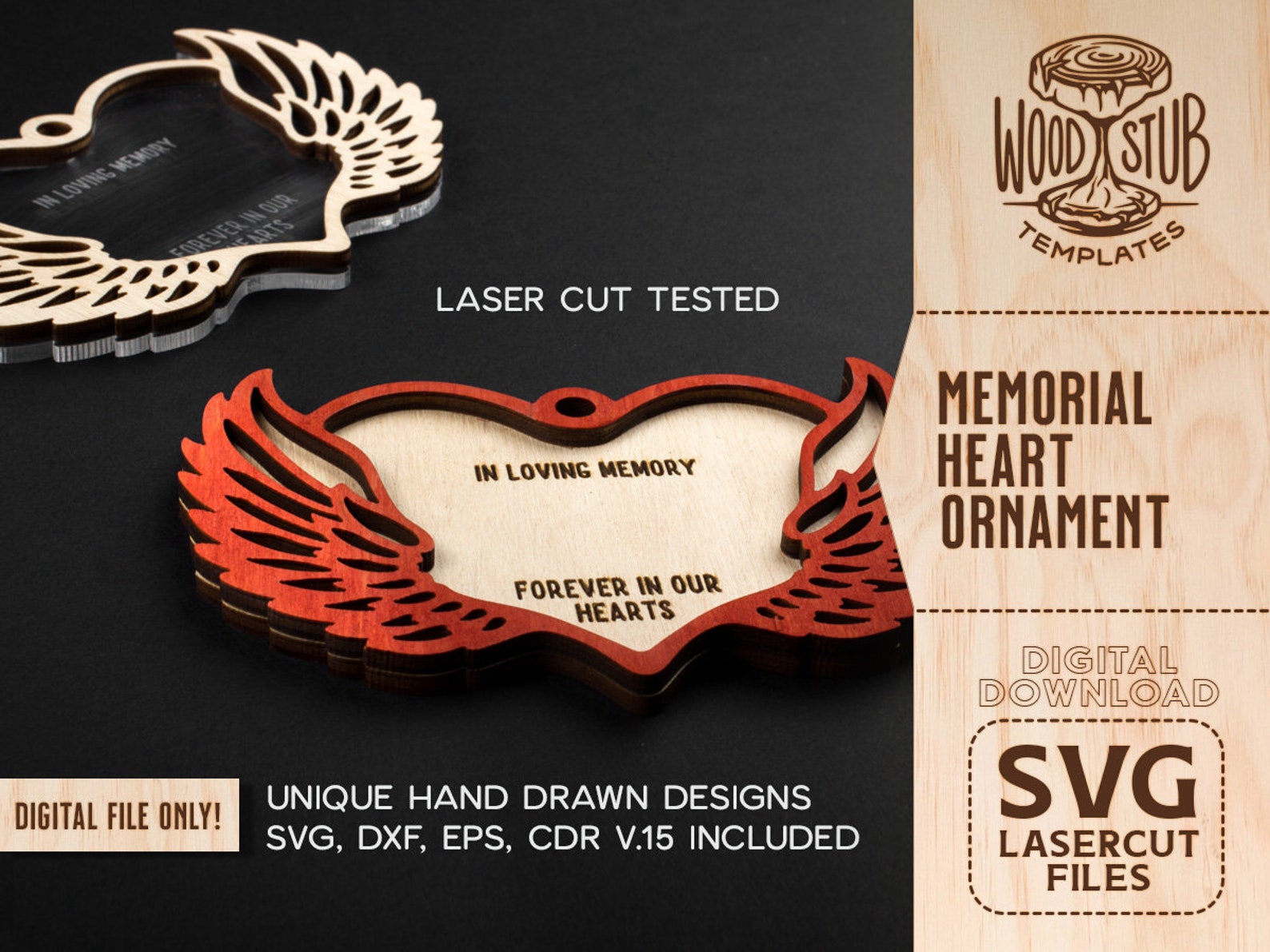 Memorial SVG Memorial Ornament Memorial Gift Memorial Laser - Etsy