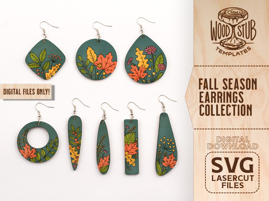 Fall Earrings SVG Fall Earrings Earrings SVG Flower - Etsy