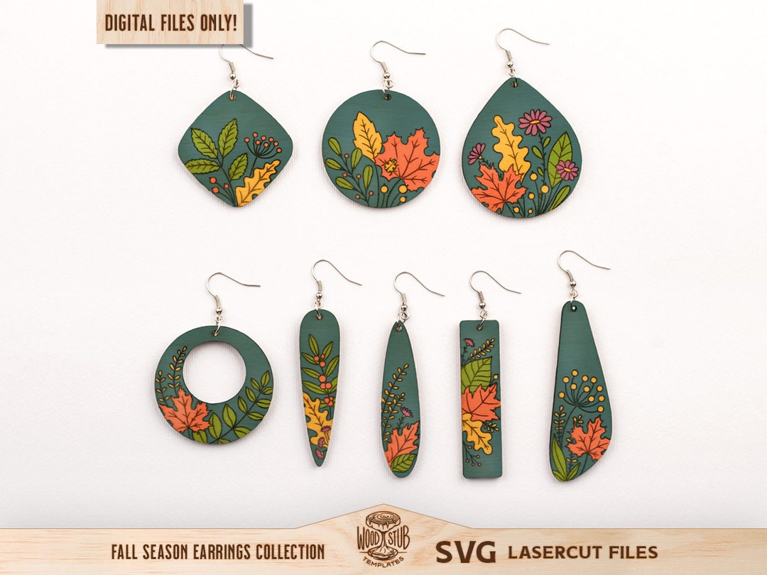 Fall Earrings SVG, Fall Earrings, Earrings SVG, Flower Earrings Svg ...
