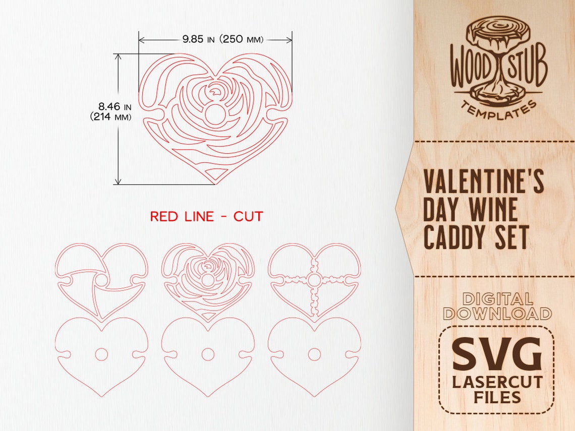 Wine Caddy SVG Bundle Wine Holder SVG Wine Glass Holder - Etsy