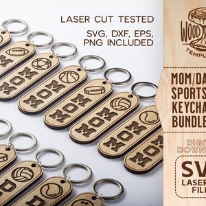 Sports Keychain SVG, Keychain SVG, Sports Mom SVG, Sports Dad Svg ...