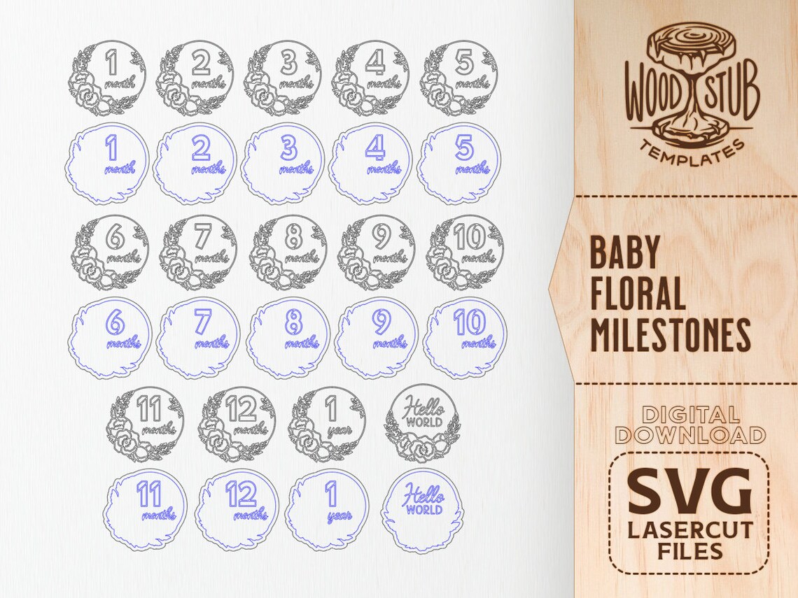 Baby Milestone SVG Monthly Milestone SVG Milestone Marker - Etsy