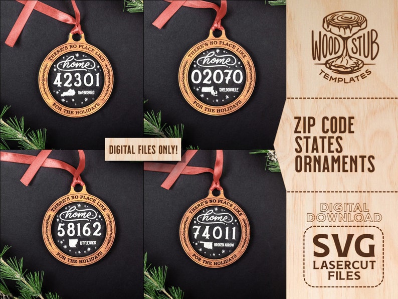 Custom Zip Code SVG Zip Code Ornament Family Ornament SVG - Etsy