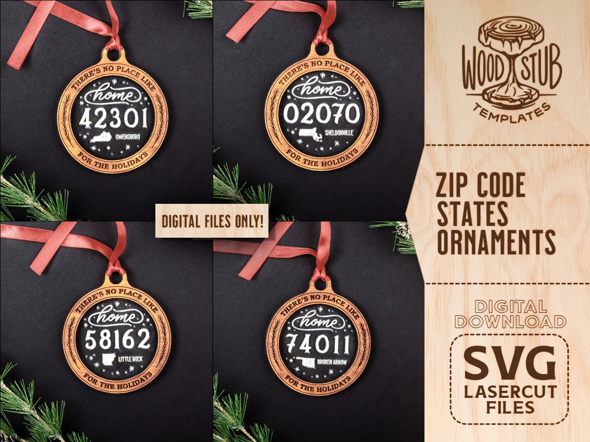 Custom Zip Code SVG Zip Code Ornament Family Ornament SVG | Etsy