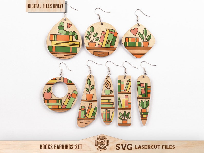 Earrings SVG, Books Earrings SVG, Book Lover SVG, Book Lover Gift, Book ...