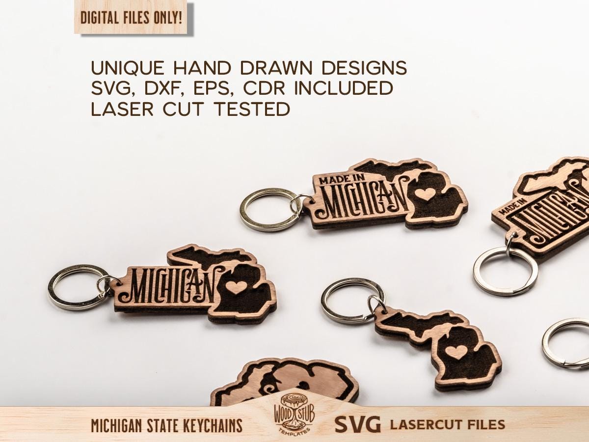 Michigan State Keychain SVG: Laser Cut Home Sign (digital Download) - Etsy