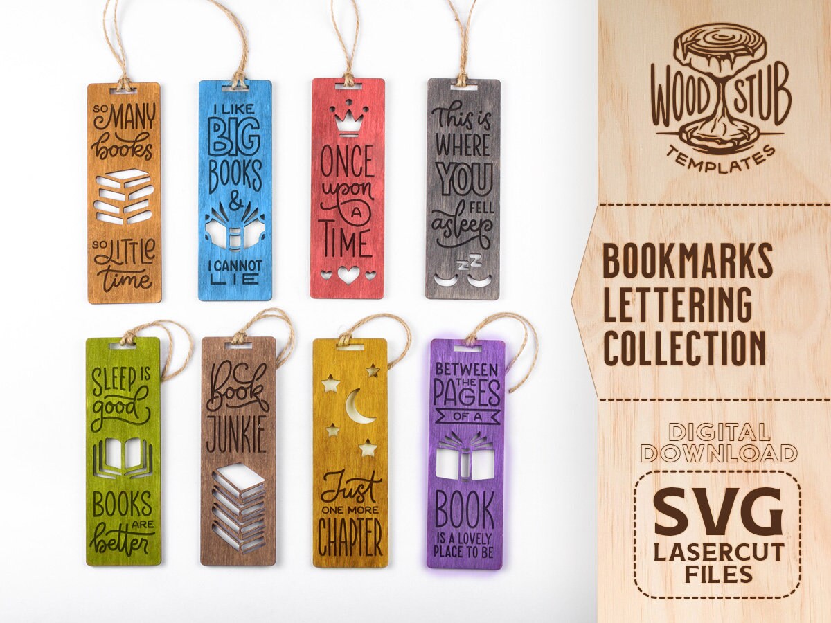 Bookmarks Bundle SVG Bookmark SVG Bookmark Laser File | Etsy