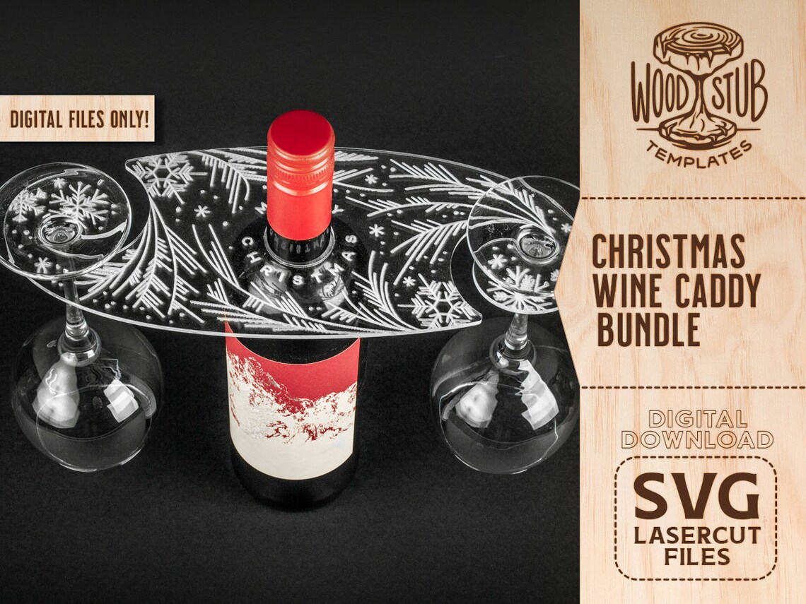 Wine Caddy SVG Bundle Wine Holder SVG Wine Glass Holder - Etsy