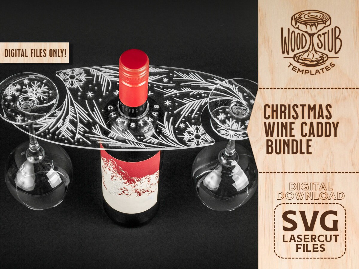 Wine Caddy SVG Bundle Wine Holder SVG Wine Glass Holder - Etsy