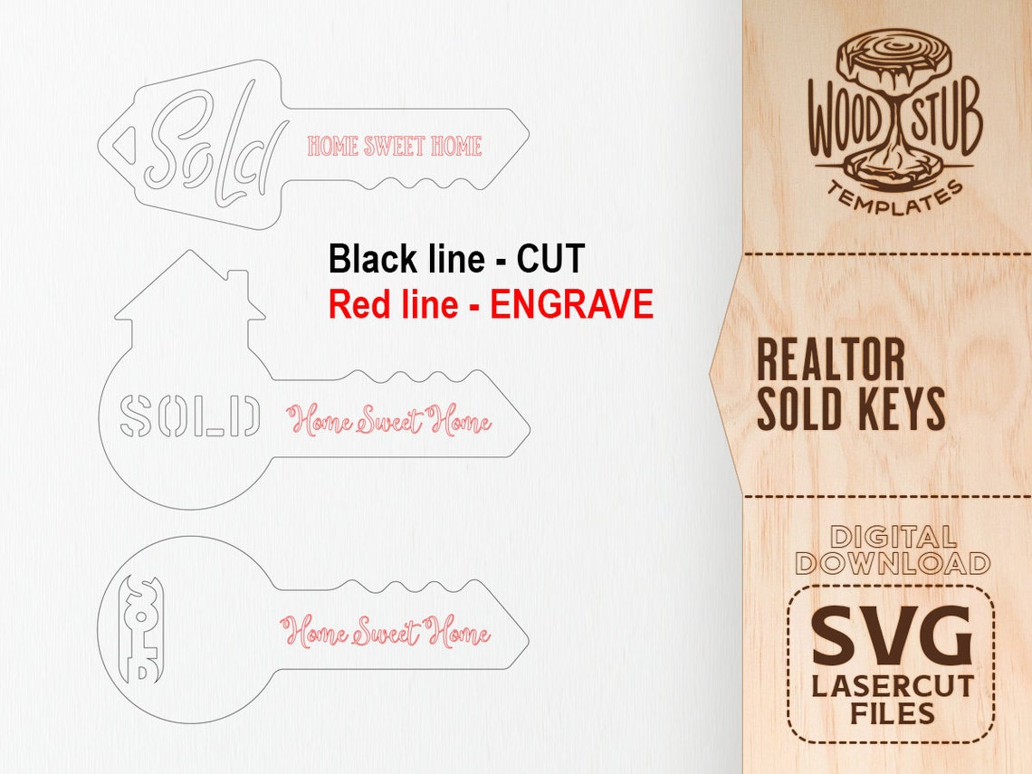 Sold Key SVG Realtor SVG Glowforge Sold Key New Home Key - Etsy