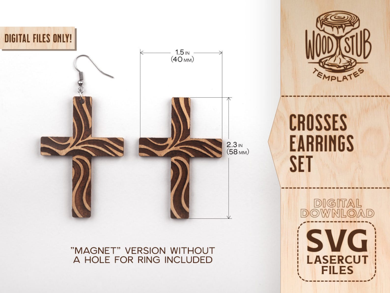 Cross Earrings SVG, Earrings SVG, Cross Earring, Floral Earrings Svg ...