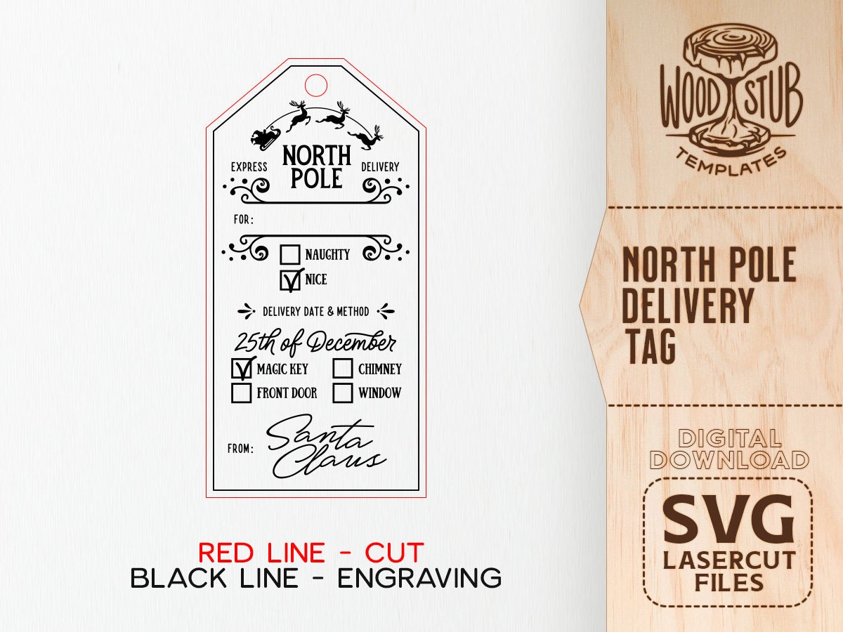 North Pole SVG Christmas SVG North Pole Tag Delivery Tag | Etsy