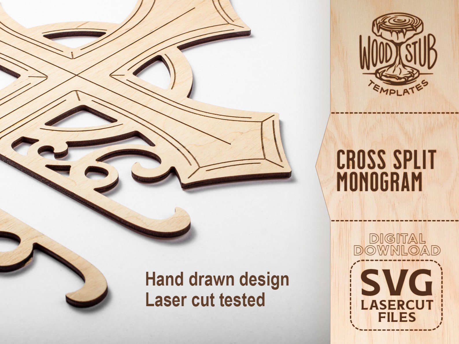 Cross SVG Cross Monogram SVG Split Letter Cross Cross Split - Etsy