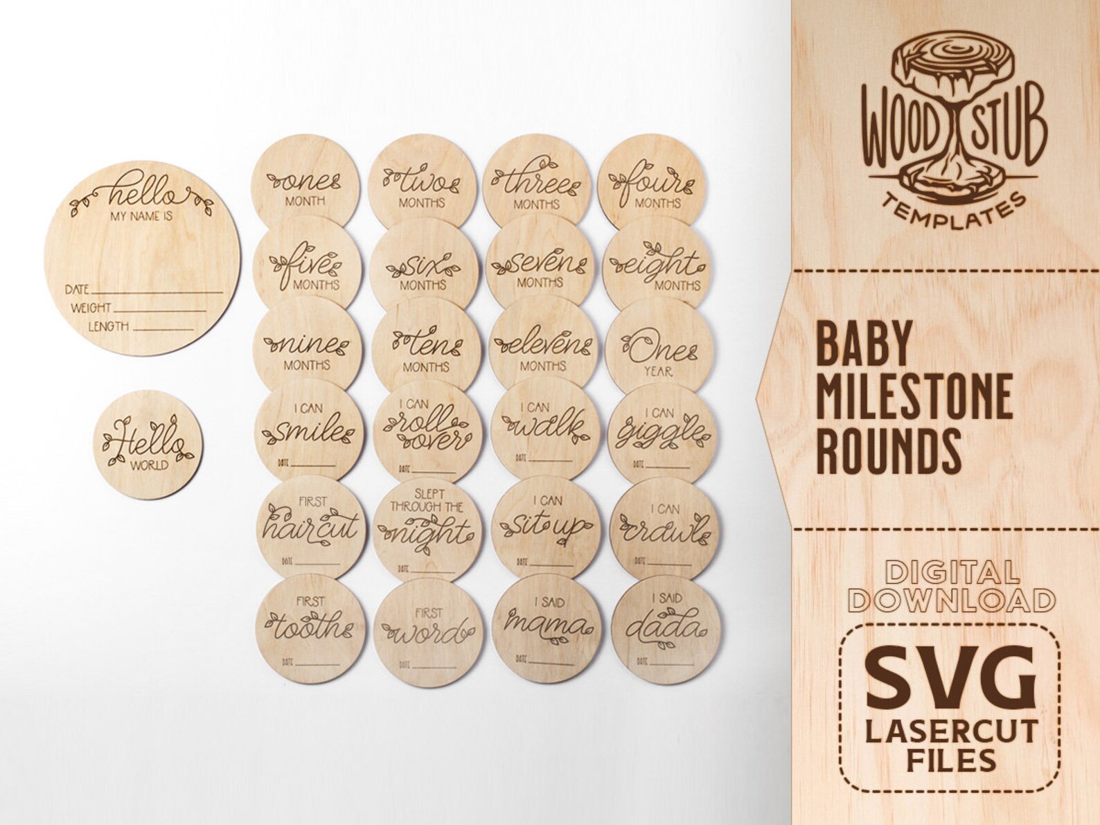 Baby Milestone SVG Monthly Milestone SVG Milestone Rounds | Etsy