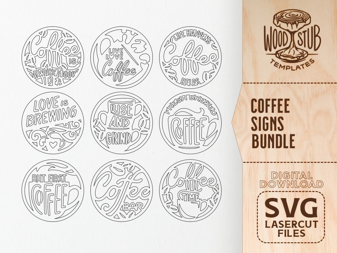 Coffee Signs Bundle SVG Coffee SVG Sign Coffee Sign SVG - Etsy