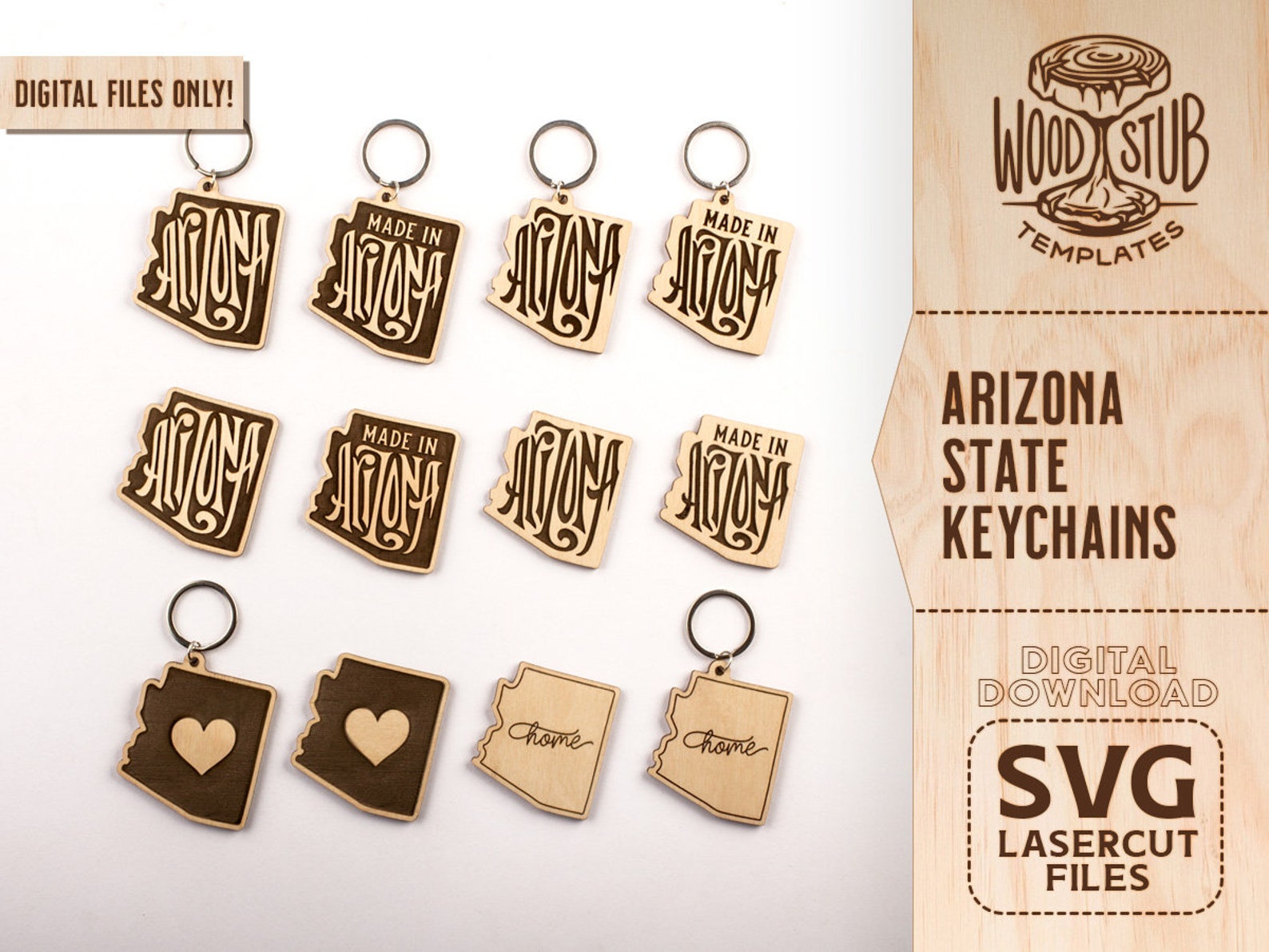 Arizona SVG Arizona Keychain SVG Arizona Glowforge SVG - Etsy