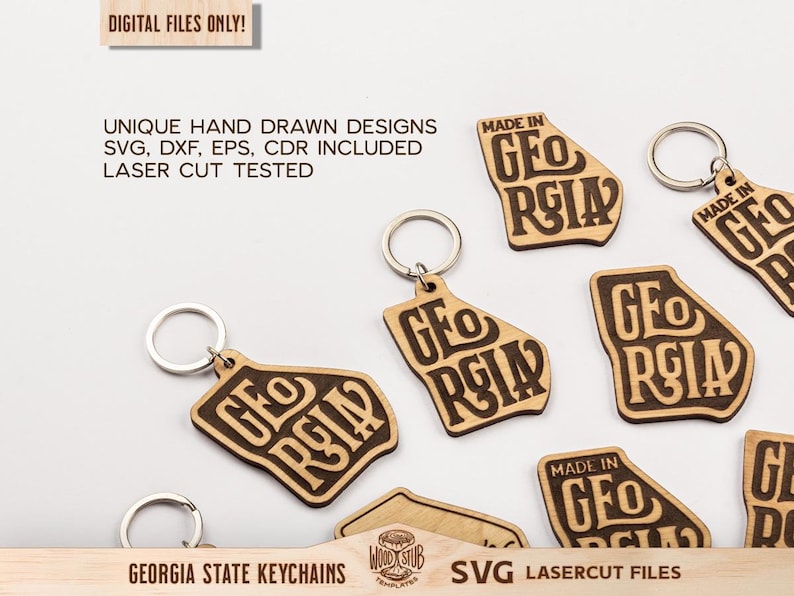 Georgia Keychain SVG: Laser Cut Files (digital Download) - Etsy