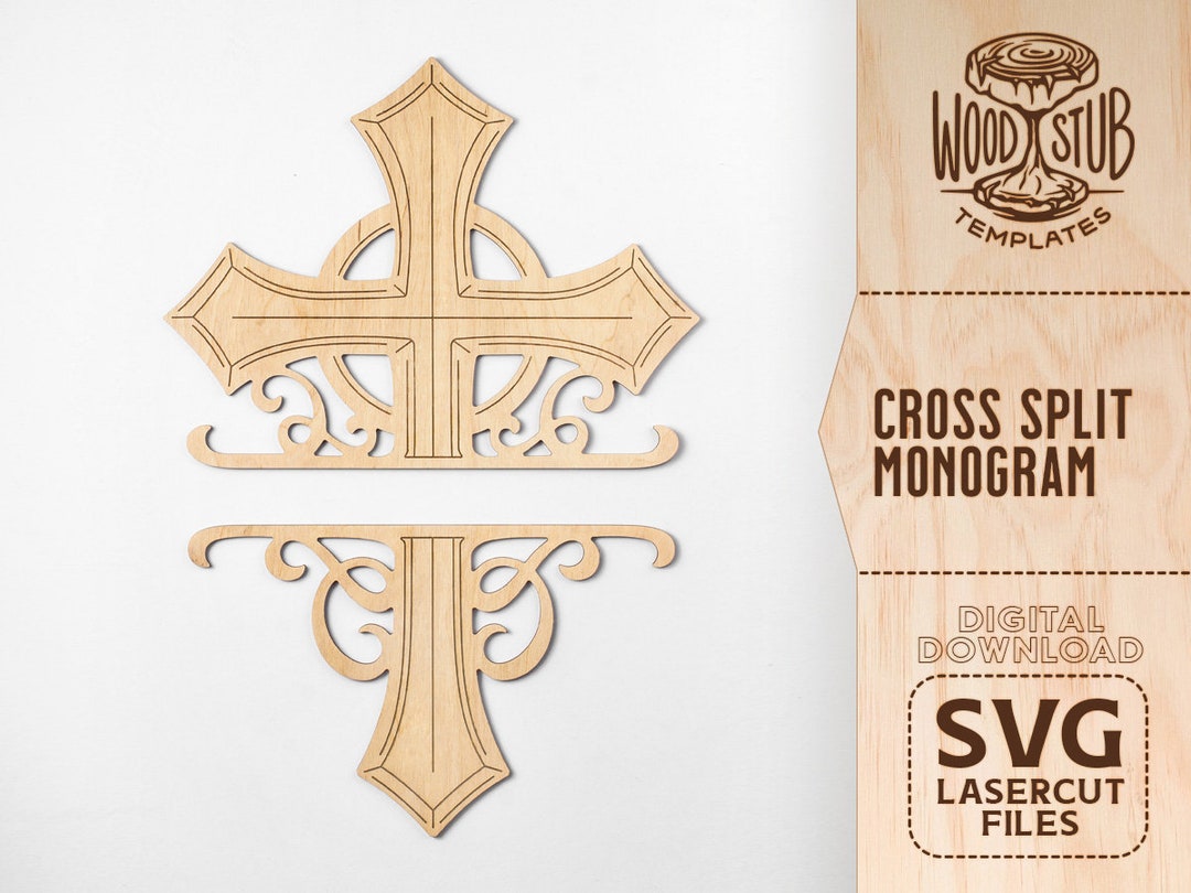 Cross SVG Cross Monogram SVG Split Letter Cross Cross Split - Etsy