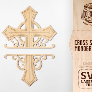 Cross SVG Cross Monogram SVG Split Letter Cross Cross Split - Etsy