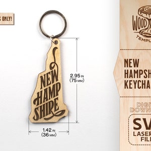 New Hampshire SVG, New Hampshire Keychain, New Hampshire Glowforge SVG ...