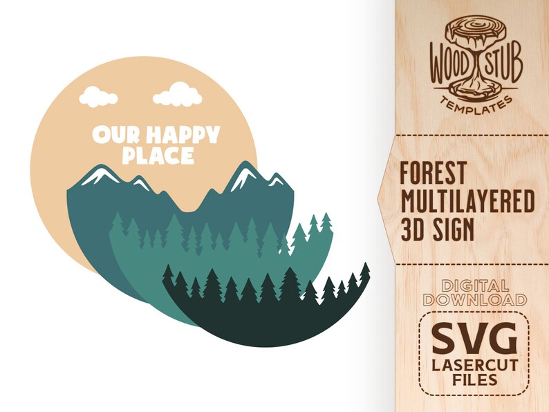 3D Forest SVG Layered Forest SVG Forest Sign Svg Forest | Etsy