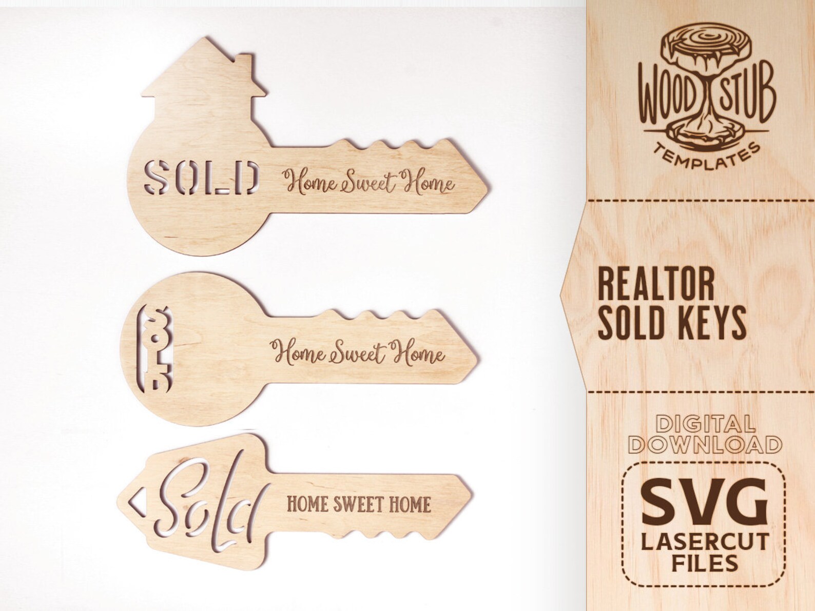 Sold Key SVG Realtor SVG Glowforge Sold Key New Home Key | Etsy Canada
