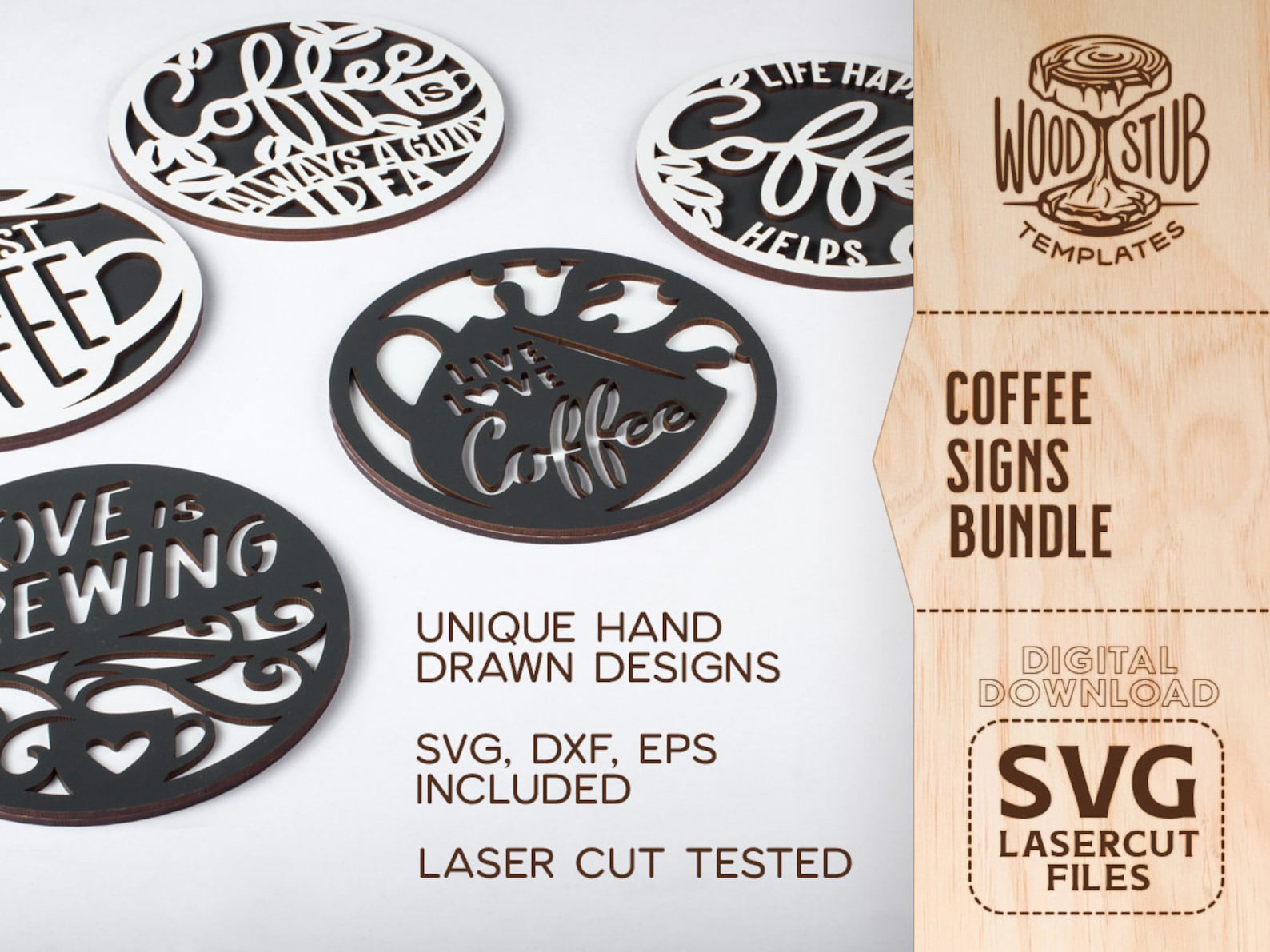 Coffee Signs Bundle SVG Coffee SVG Sign Coffee Sign SVG - Etsy