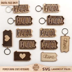 Pennsylvania Svg, Pennsylvania Keychain, Pennsylvania Glowforge Svg ...