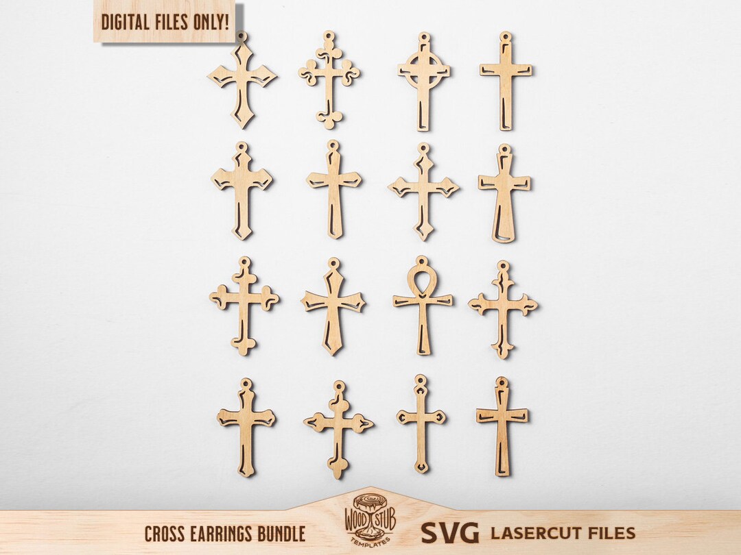 Cross Earrings SVG, Earrings SVG, Cross Earrings Bundle, Cross Earring ...