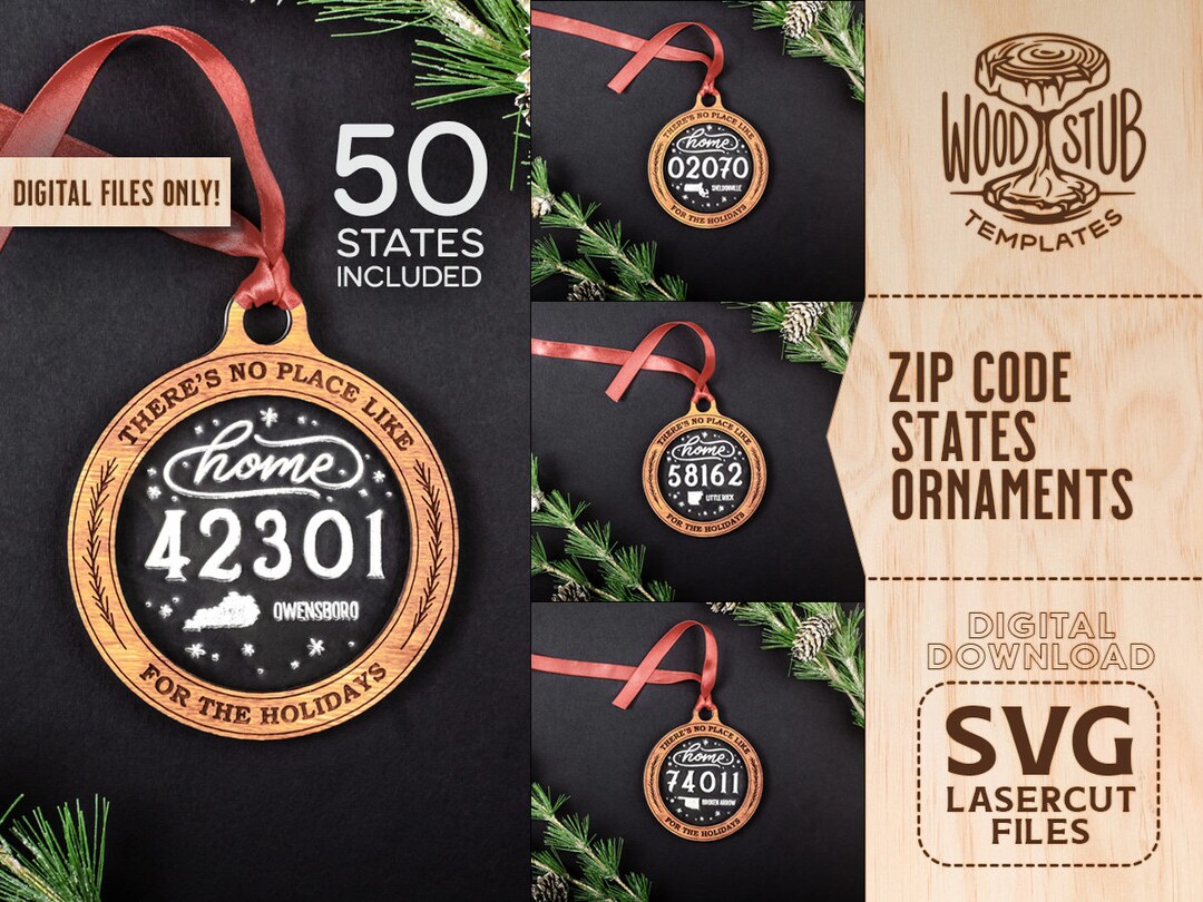 Custom Zip Code SVG Zip Code Ornament Family Ornament SVG - Etsy