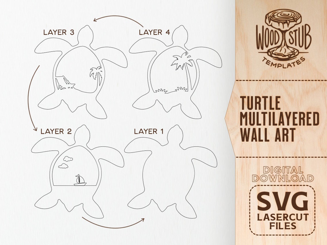 3D Turtle SVG Layered Turtle SVG Sea Turtle Svg Turtle Wall | Etsy Canada