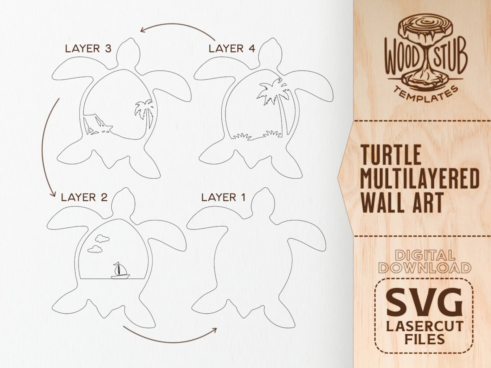 3D Turtle SVG Layered Turtle SVG Sea Turtle Svg Turtle Wall | Etsy Canada