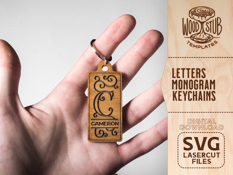 Letters Keychains SVG Monogram SVG Monogram Laser File - Etsy