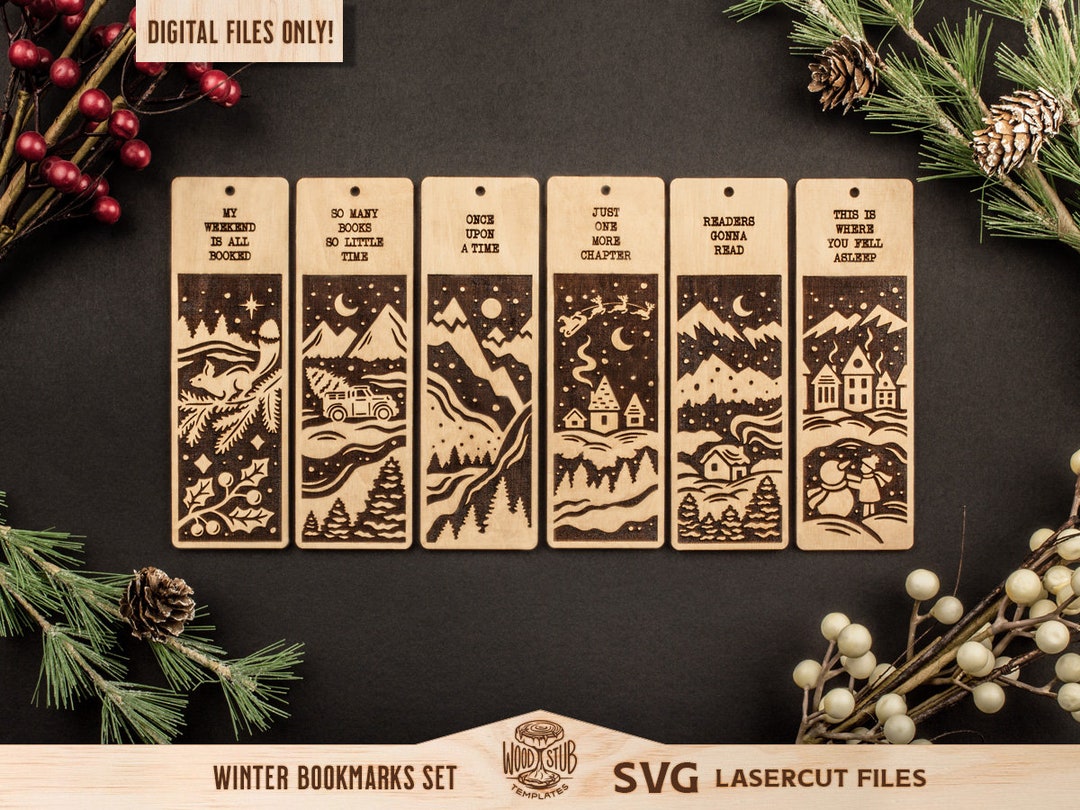 Winter Bookmarks SVG, Bookmarks SVG, Bookmark SVG, Bookmark Laser File ...