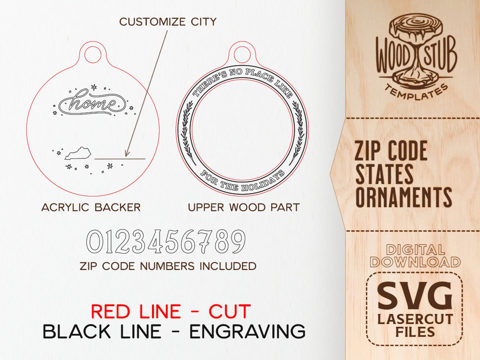 Custom Zip Code SVG Zip Code Ornament Family Ornament SVG | Etsy