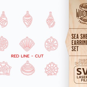 Sea Shell Earrings SVG, Earrings SVG, Earrings Laser File, Earrings ...