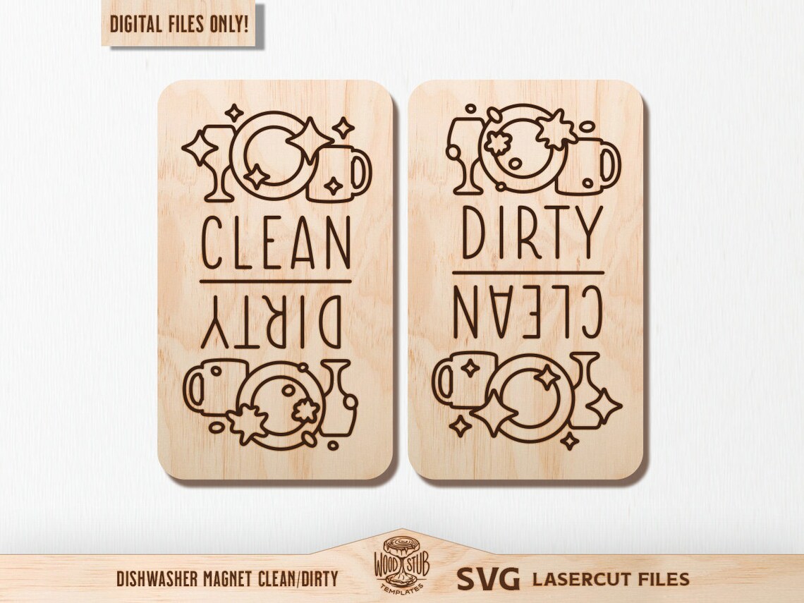 Clean Dirty SVG, Dishwasher Magnet, Dishwasher SVG, Clean Dirty Status ...