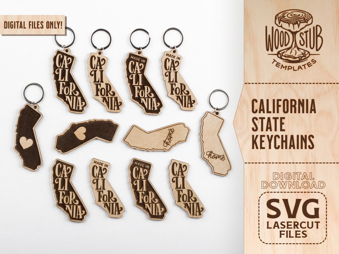 California SVG California Keychain SVG California Glowforge - Etsy