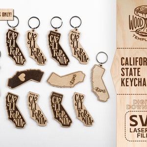 California SVG California Keychain SVG California Glowforge - Etsy