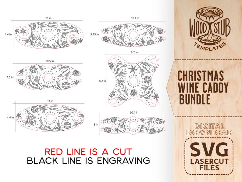 Wine Caddy SVG Bundle Wine Holder SVG Wine Glass Holder - Etsy