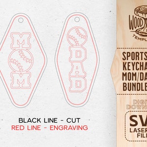 Sports Keychain SVG, Keychain SVG, Sports Mom SVG, Sports Dad Svg ...