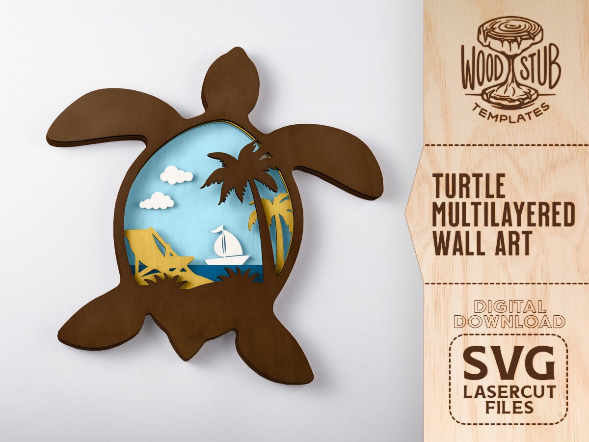 3D Turtle SVG Layered Turtle SVG Sea Turtle Svg Turtle Wall - Etsy