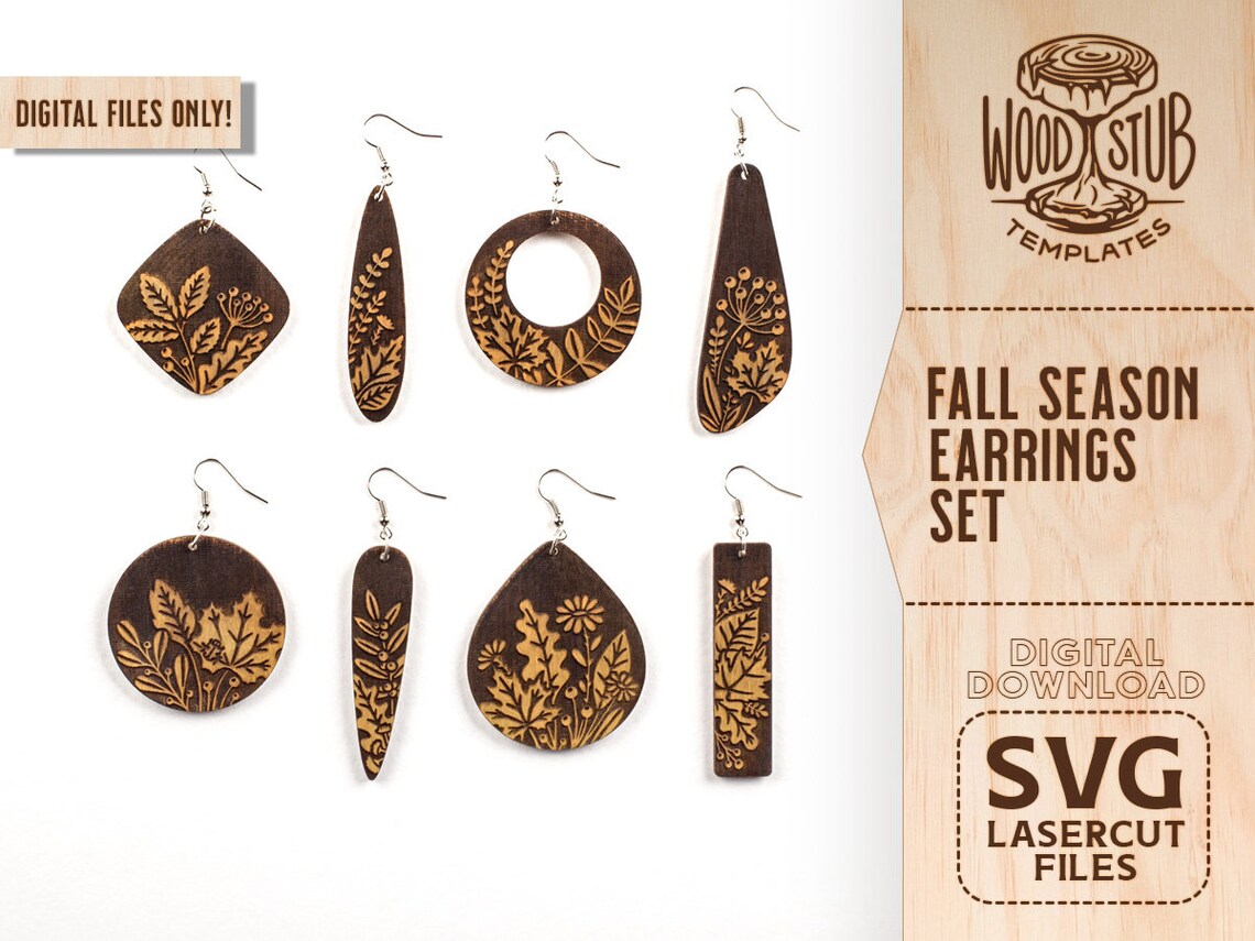 Fall Earrings SVG Fall Earrings Earrings SVG Flower - Etsy