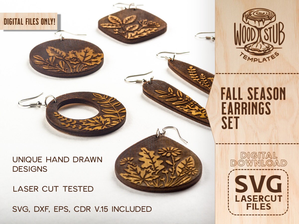 Fall Earrings SVG, Fall Earrings, Earrings SVG, Flower Earrings Svg ...