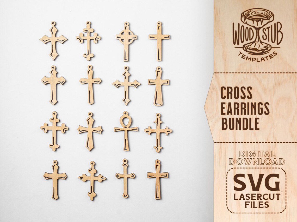 Cross Earrings SVG Earrings SVG Cross Earrings Bundle Cross - Etsy